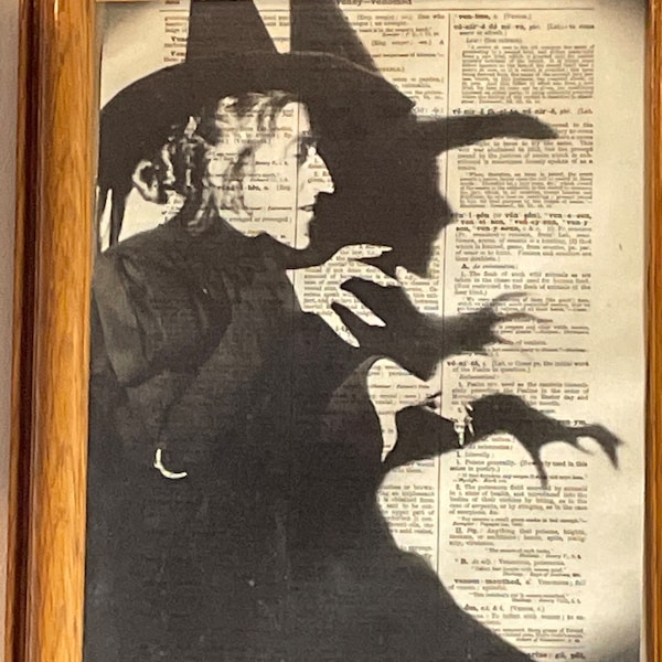 Wicked Witch Dictionary Art Print, Wizard of Oz Halloween Decor Printed ...