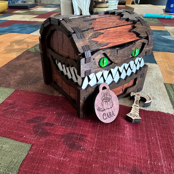 Handcrafted Mimic Chest – Dnd & MTG Deck Box – Custom Dice Holder - Etsy