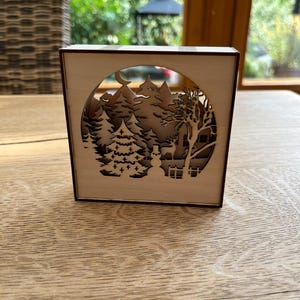 Dad & Daughter Shadow Box SVG, Standing Dad and Daughter Multilayer ...