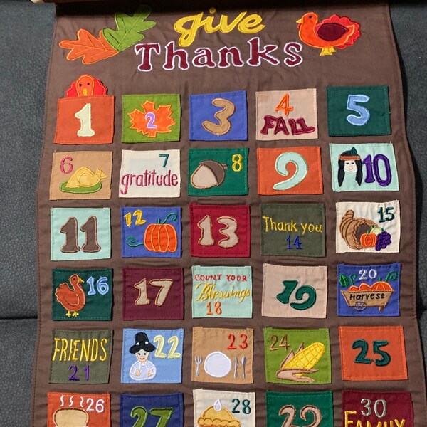 Thanksgiving Countdown "give Thanks" Gratitude Advent Calendar Wall ...