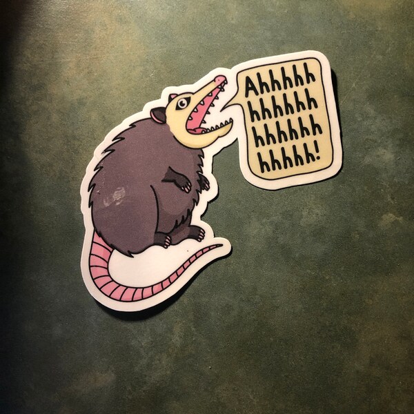 Ahhhhhhh Possum Die Cut Sticker - Possum Stickers, Kawaii Sticker ...