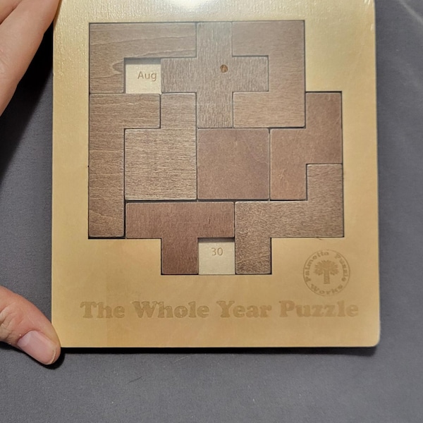 Perpetual Calendar Puzzle: Solve-a-day Wooden Brain Teaser. Whole Year ...