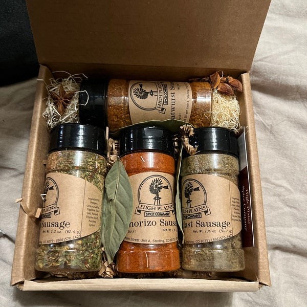 Sausage Sampler ~ BBQ Rub and Baking Spices Gift Set of 4 ~ Gourmet ...