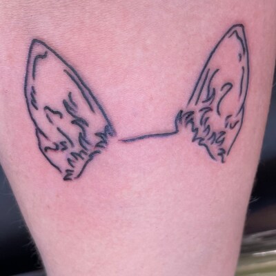 Ear Outline DIGITAL, Custom Pet Tattoo, Minimalist Illustration Print ...