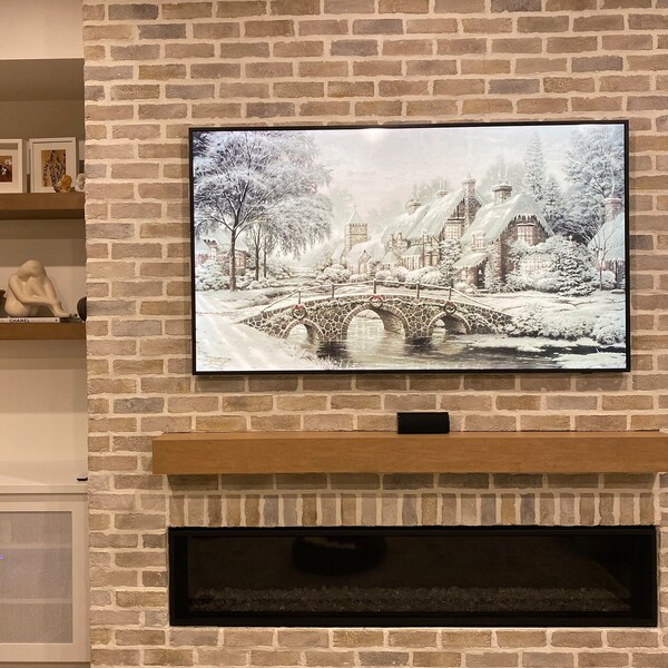 Vintage Winter Landscape Frame TV Art, Farmhouse Christmas Art for TV ...