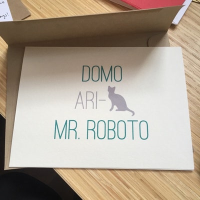 Funny Thank You Card Domo Arigato Mr. Roboto - Etsy