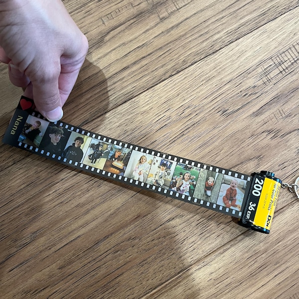 10-40 Photos Keychain Film Roll, Personalized Camera Film Roll Keyring ...