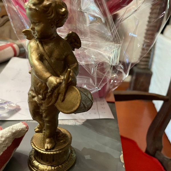 Rare Antique French Religious Statue Saint Pope W Glass Eyes, Metal ...