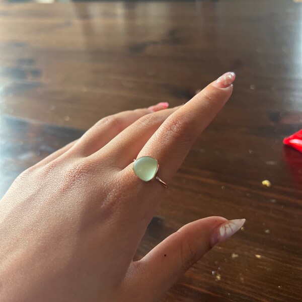 Gold Sea Glass Ring - Etsy