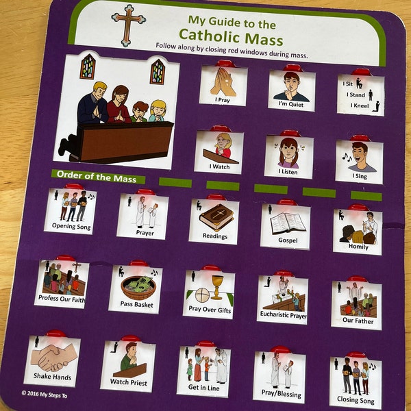 Hello Jesus Picture Guide to Catholic Mass, With Pull-down Red Window ...