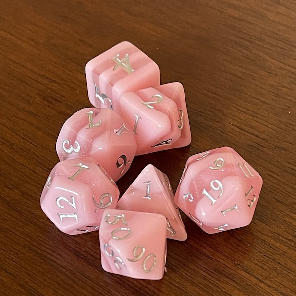 Obsidian Rose Dnd Dice Set, Polyhedral D&D Dice, Dungeons and Dragons ...