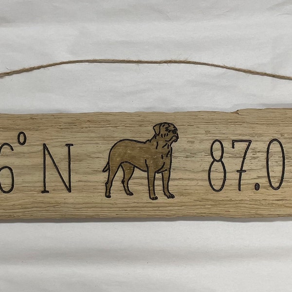 Crossed Paddle Coordinate Sign: Custom Engraved Driftwood Coordinates ...