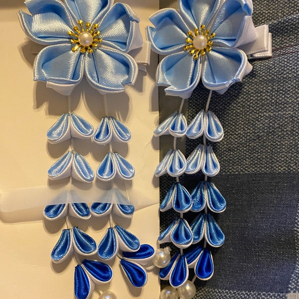 Kanzashi Cherry Blossom Sakura Flower Hair Clip Barrette With Tassels ...