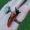 Slug Adjustable Ring/ Realistic Big Red Slug Jewellery/ Gift Plant ...