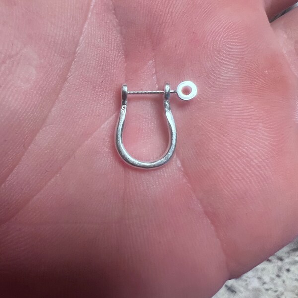 Custom Handmade Sterling Silver (.925) Single Shackle Earring With ...