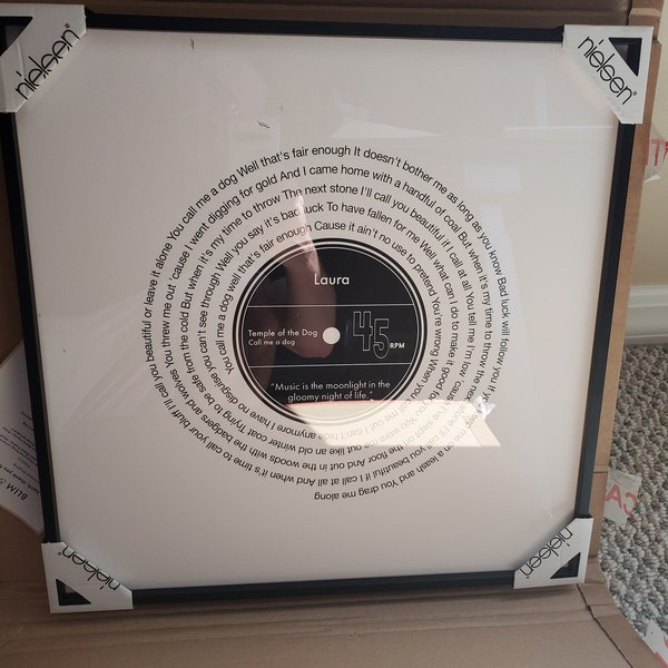 Personalised Favourite Song Lyrics Vinyl Record Print | Unframed ...