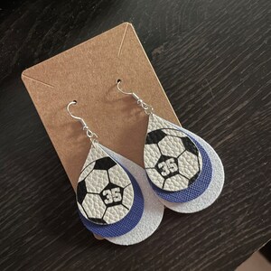 Soccer Earrings Soccer Ball Earrings Faux Leather Custom - Etsy