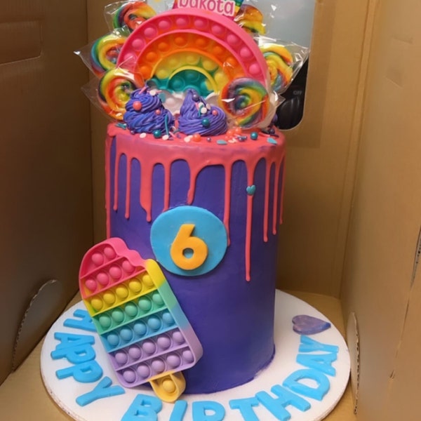 Printable Pop It Fidget Cake Topper, Custom Birthday Cake Topper, DIY ...