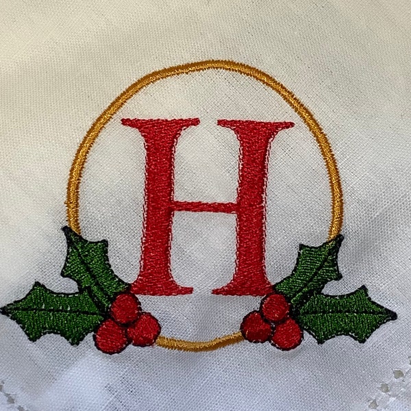 Applique and Embroidery Originals Digital Design 1314 Holly Monogram ...
