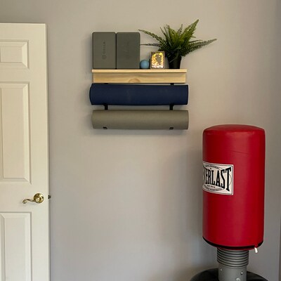 Yoga Mat Shelf, Home Gym Shelf, Yoga Mat Station, Home Gym Organizer - Etsy