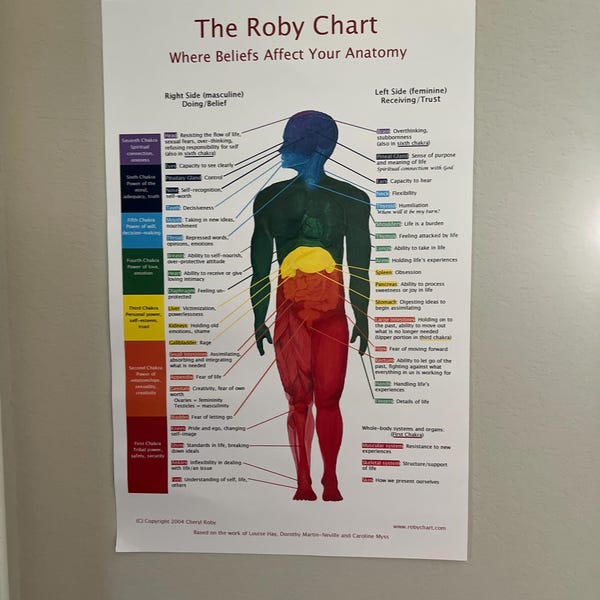 The Roby Chart© 11x17 Poster Showing Where Beliefs Affect Your Anatomy ...