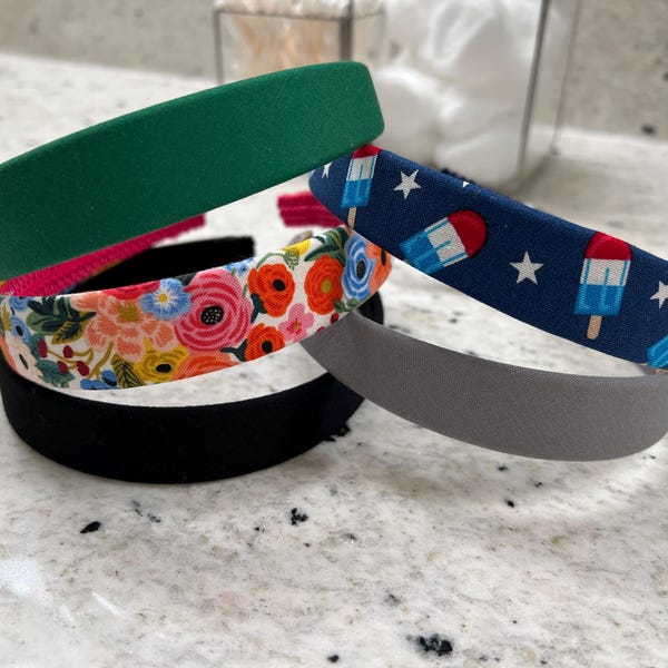 Floral and Polka Dot Headbands | Retro Flowers or Pin Dots| Skinny ...