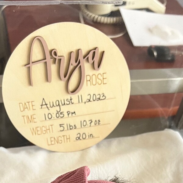 Baby Announcement Sign, Hospital Footprint Sign, Baby Name Sign for ...