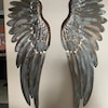 Large 43” Set of Galvanized Metal Angel Wings Pair Rustic Hanging Wall ...