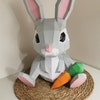 Bunny Papercraft 3D DIY Low Poly Paper Crafts Easter Rabbit Decor Model ...