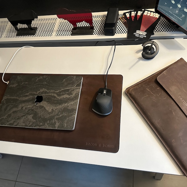 Custom Leather Desk Pad With Engraving – Full-grain Desk Mat, Office ...