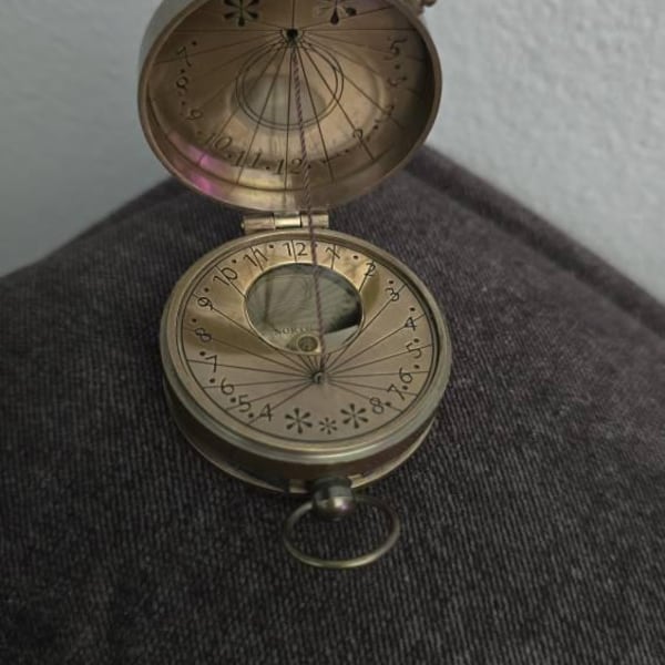 Handmade Antique Style Thread Brass Compass Nautical With Leather Case ...