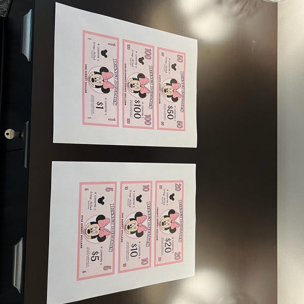 Printable Disneyland Play Money Spending Kids Disneyworld Instant ...