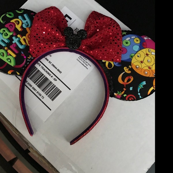 Happy Birthday Disney Inspired Mouse Ears the Original Hand Embelished ...