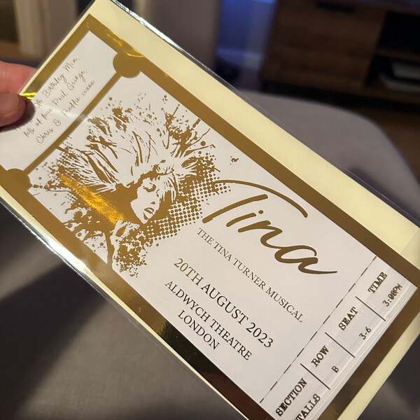 Personalised Ticket, Foil Concert Ticket, Tickets Gift, Golden Ticket ...