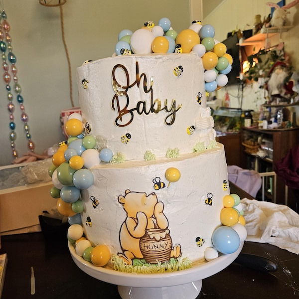 Classic Pooh With Bees Edible Image - Etsy