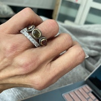 Pave Diamond Snake Ring, Red Ruby Eye Diamond Snake, Sterling Silver ...