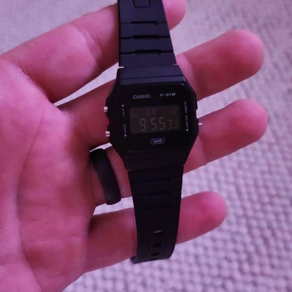 Custom Black Casio F91W Inverted Screen Mod - Etsy