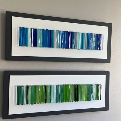 Modern Glass Art Green Wall Art 3D Wall Art Glass Art Fused - Etsy