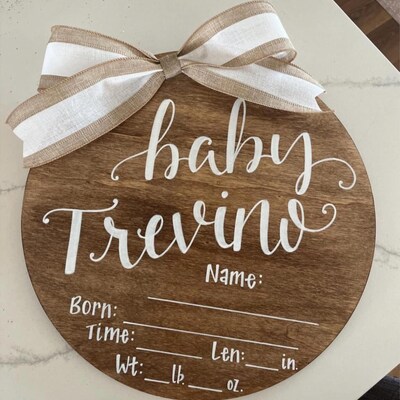 Baby Hospital Sign Door Hanger Baby Shower Gift Gender Neutral Nursery ...