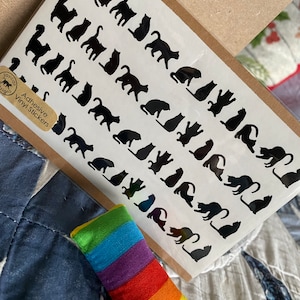 Cat Decals, Cat Laptop Decals, Tiny Black Cat Stickers, Small Cat ...