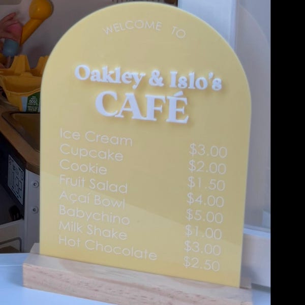 Kids Play Cafe Menu | Playroom Decor | Montessori Play | Mud Kitchen ...