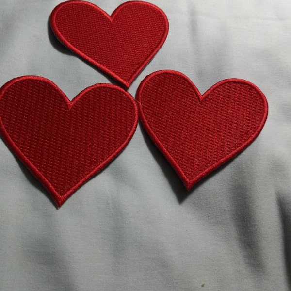 RED HEART PATCH Iron-on Embroidered Valentine's Day Love Romance Emoji ...