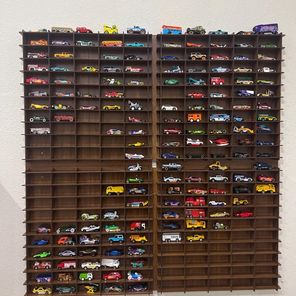 1:64 Toy Car Wall Shelf, Hotwheels, Matchbox Compatible Display Case ...