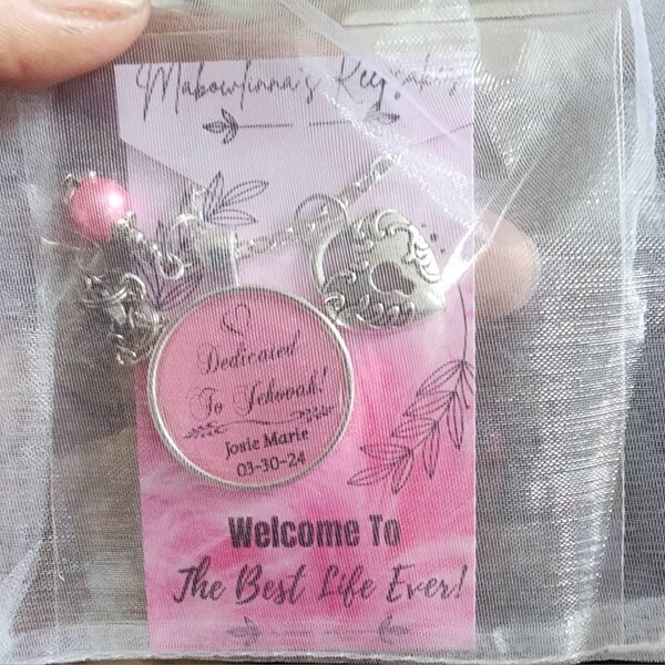 Personalized Jw Gifts Pink, Black dedicated to Jehovah Charmed Necklace ...