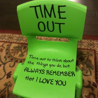 Time Out Chair Vinyl Decal Toddler Naughty Chair Sticker Toddler Time ...
