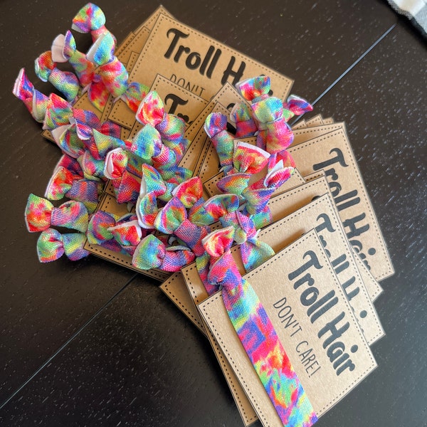 Troll Birthday Party Favors Hair Don't Care Troll Themed Hair Ties ...