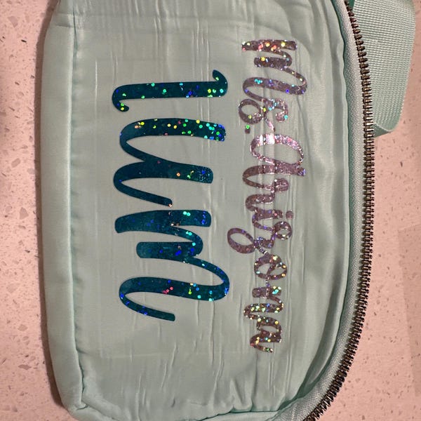 Your Name 2 Lines Custom Personalized Rhinestone Hotfix Glitter Vinyl ...