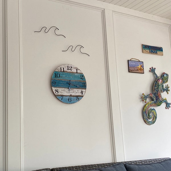 Wave Sign, Wire Wall Art, Ocean Wave Decor, Surf Wall Art, Nautical ...