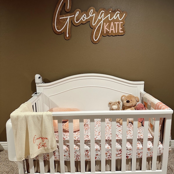 Custom Wood Name Sign Boho Name Sign Girl Name Sign Above Crib Sign ...