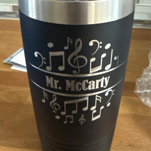 Personalized Music - Engraved Stainless Steel Tumbler, Music Gift ...